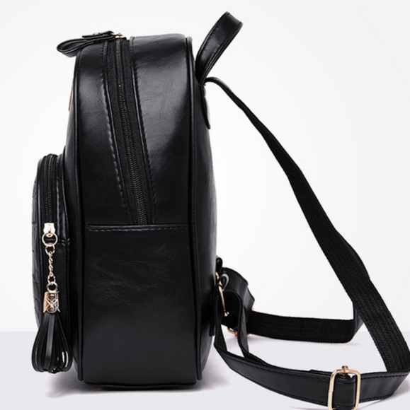 Bags | New Boutique Black Faux Leather Mini Backpack | Poshmark